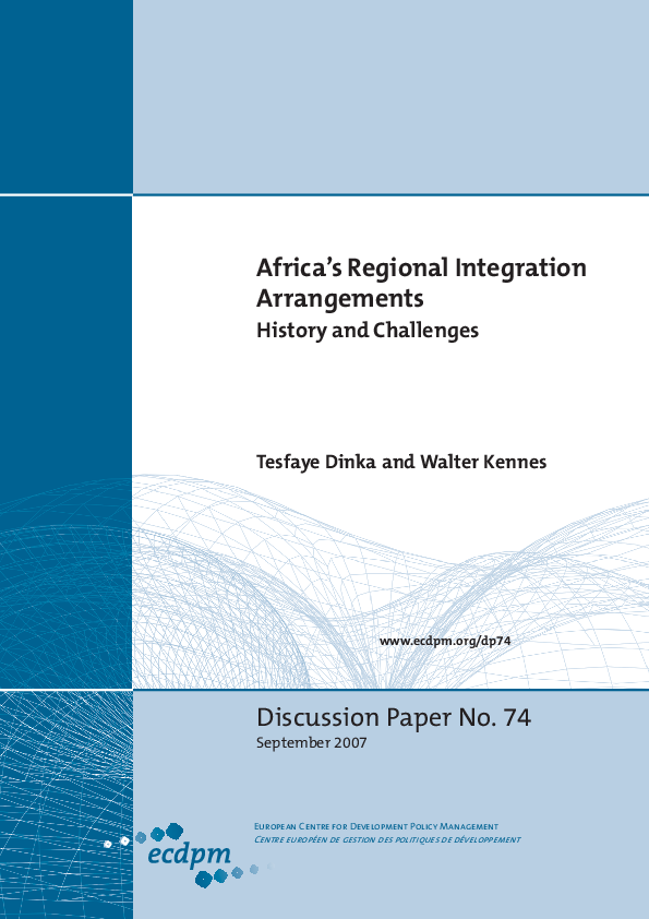 (PDF) Africa ’ s Regional Integration Arrangements History and Challenges