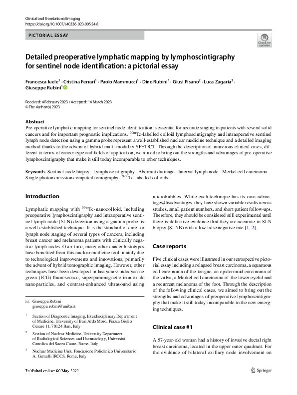 (PDF) Detailed preoperative lymphatic mapping by lymphoscintigraphy for ...