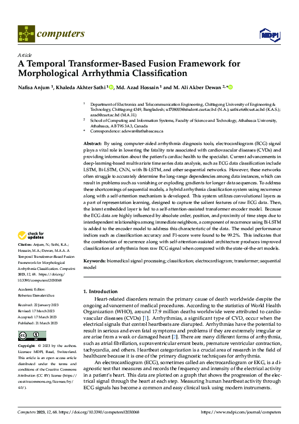 (PDF) A Temporal Transformer-Based Fusion Framework for Morphological Arrhythmia Classification