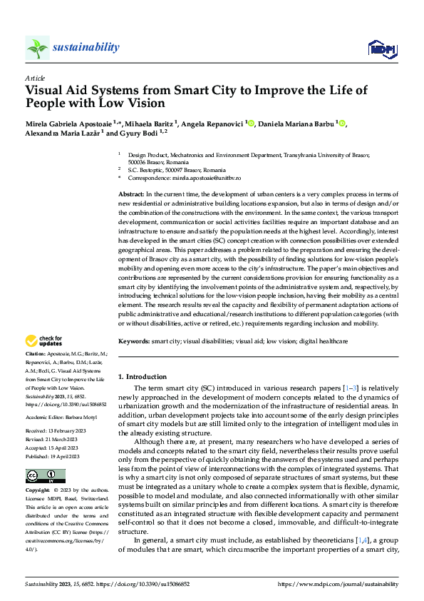 (PDF) Visual Aid Systems from Smart City to Improve the Life of People ...