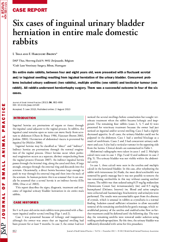 (PDF) Six cases of inguinal urinary bladder herniation in entire male ...