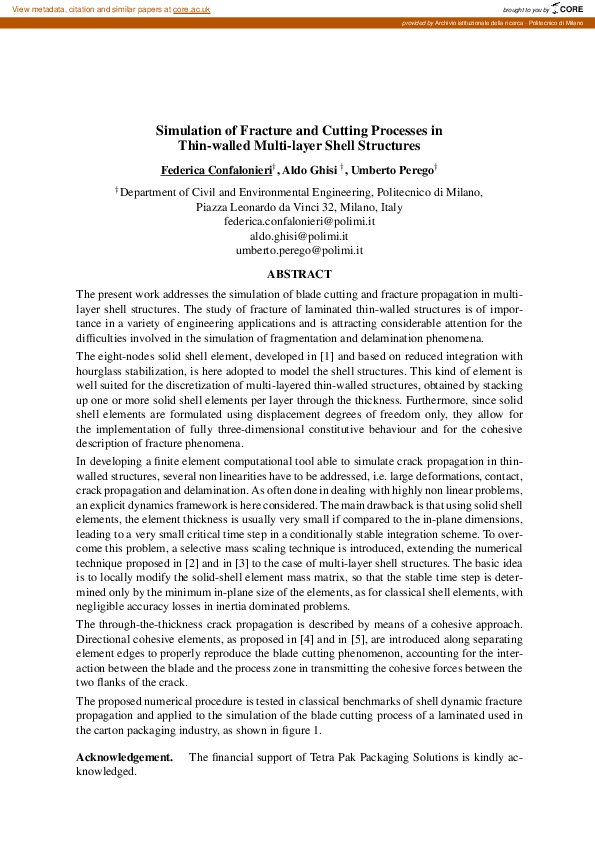 (PDF) Simulation of Fracture and Cutting Processes in Thin-walled Multi ...