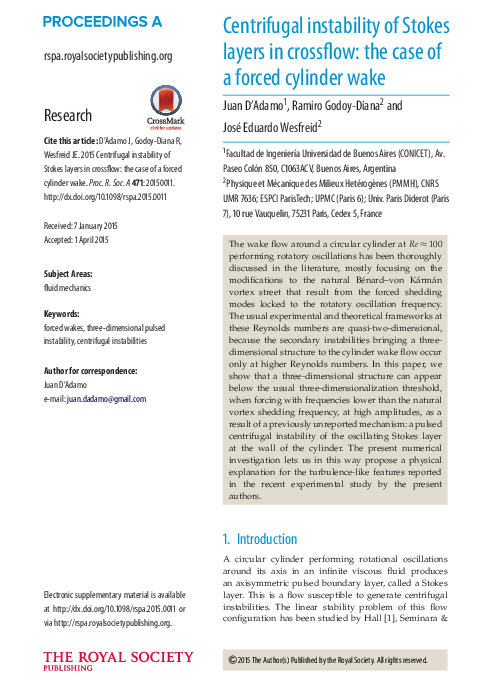 (PDF) Centrifugal instability of Stokes layers in crossflow: the case ...