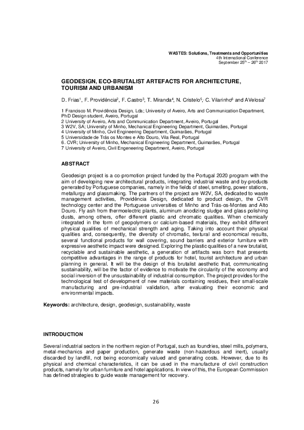 (PDF) Geodesign, eco-brutalist artefacts for architecture, tourism and ...