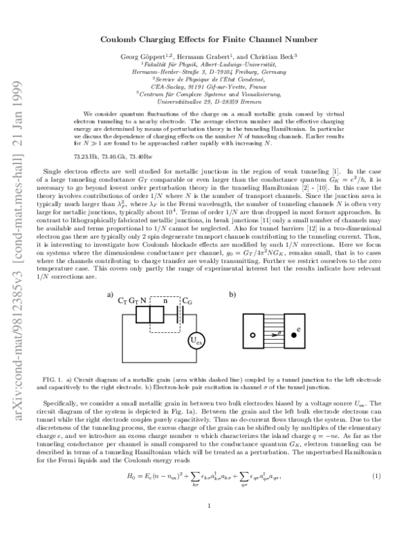 (PDF) Coulomb charging effects for finite channel number