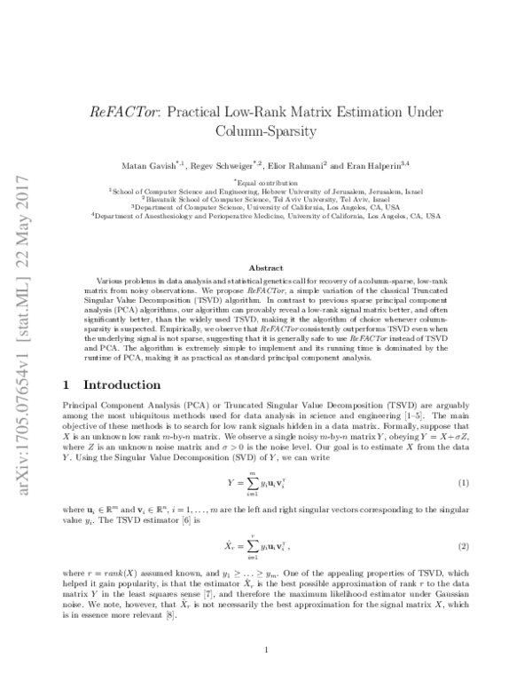 (PDF) ReFACTor: Enhanced Low-Rank Matrix Recovery