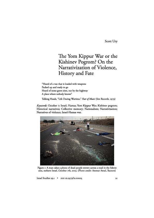 (PDF) The Yom Kippur War or the Kishinev Pogrom? On the Narrativization ...