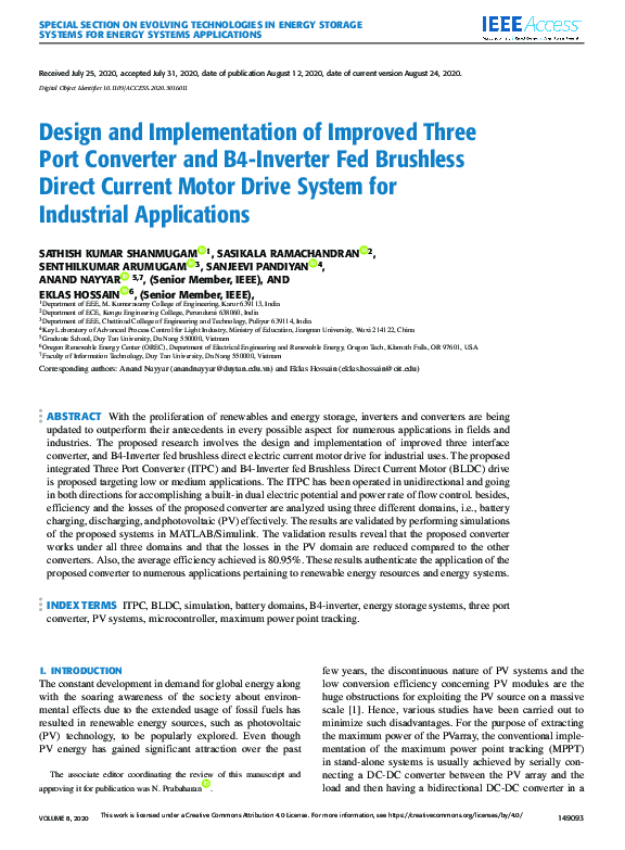 (PDF) Design and Implementation of Improved Three Port Converter and B4-Inverter Fed Brushless ...
