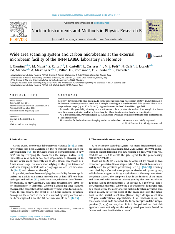 (PDF) Wide area scanning system and carbon microbeams at the external ...