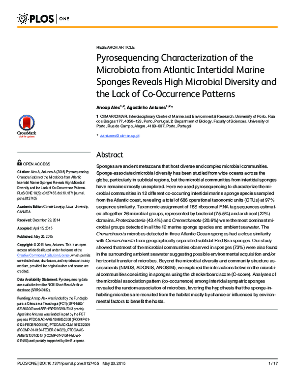 (PDF) Pyrosequencing Characterization of the Microbiota from Atlantic ...