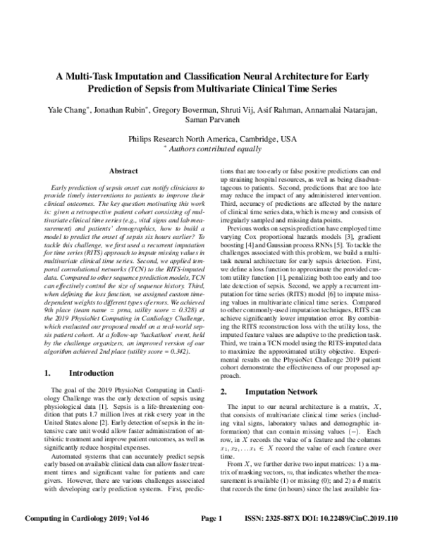 (PDF) A Multi-Task Imputation and Classification Neural Architecture for Early Prediction of ...