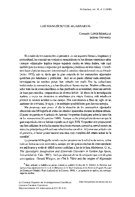 (PDF) Los manuscritos aljamiados