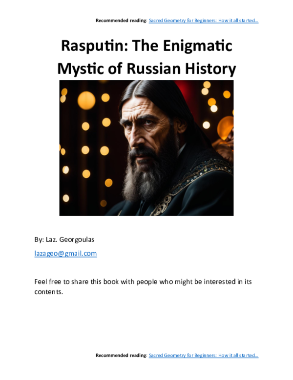 (PDF) Rasputin: The Enigmatic Mystic of Russian History