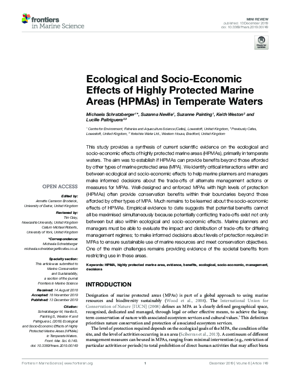 (PDF) Ecological and Socio-Economic Effects of Highly Protected Marine ...
