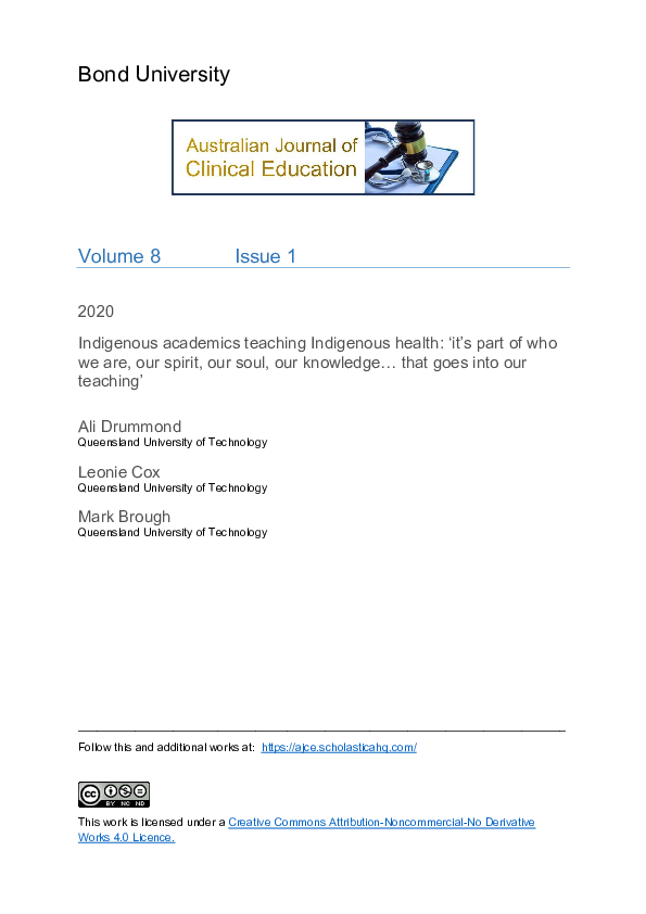 (PDF) Indigenous academics teaching Indigenous health: ‘it’s part of ...