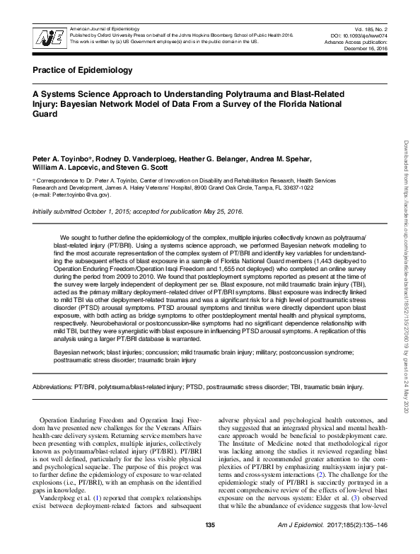 (PDF) A Systems Science Approach to Understanding Polytrauma and Blast ...
