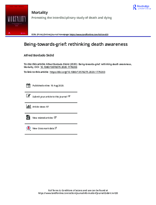 (PDF) Being-towards-grief: rethinking death awareness