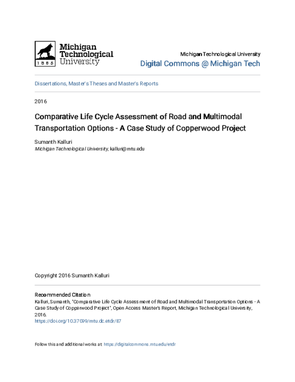 (PDF) A Comparative Life Cycle Assessment of Road and Multimodal ...