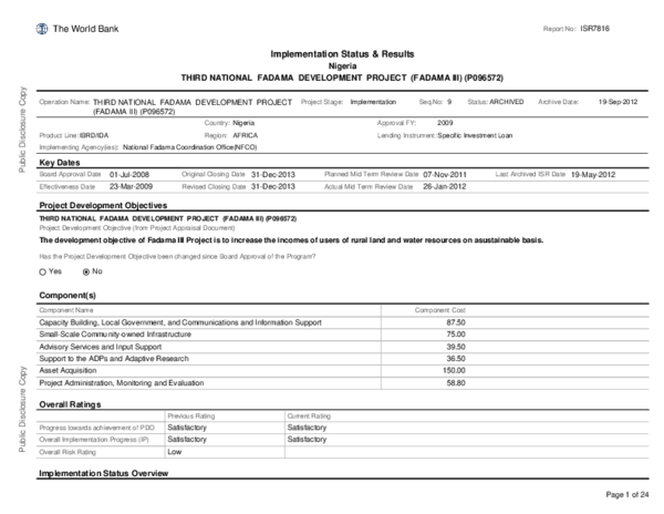 (PDF) Nigeria - THIRD NATIONAL FADAMA DEVELOPMENT PROJECT (FADAMA III ...