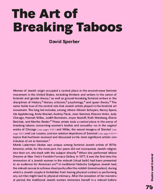 (PDF) “The Art of Breaking Taboos”