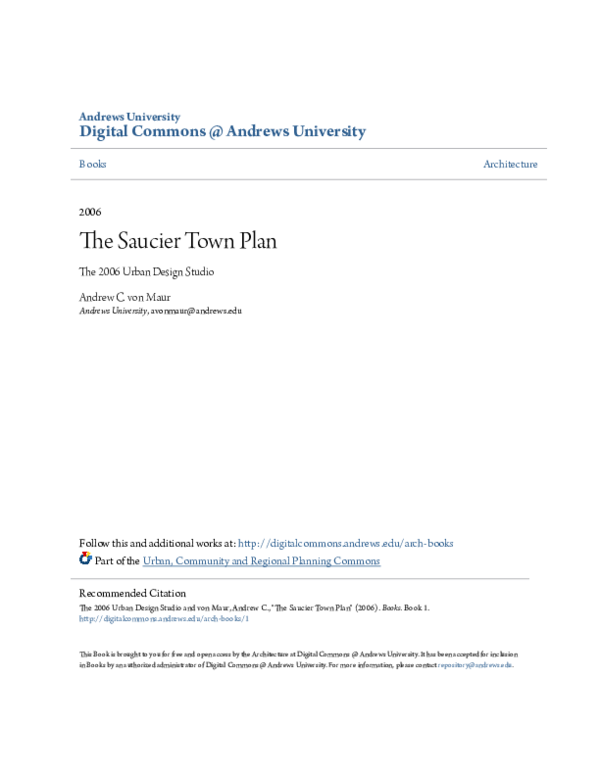(PDF) The Saucier Town Plan | Andrew von Maur - Academia.edu