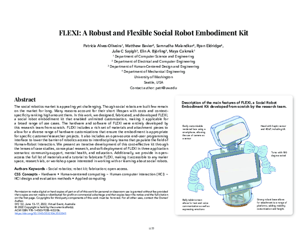(PDF) FLEXI: A Robust and Flexible Social Robot Embodiment Kit