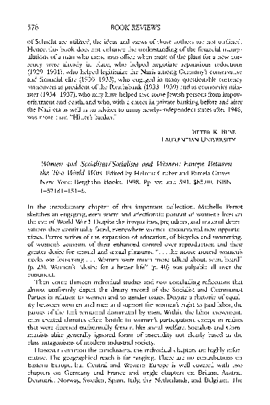 (PDF) Women and Socialism, Socialism and Women: Europe between the Two ...