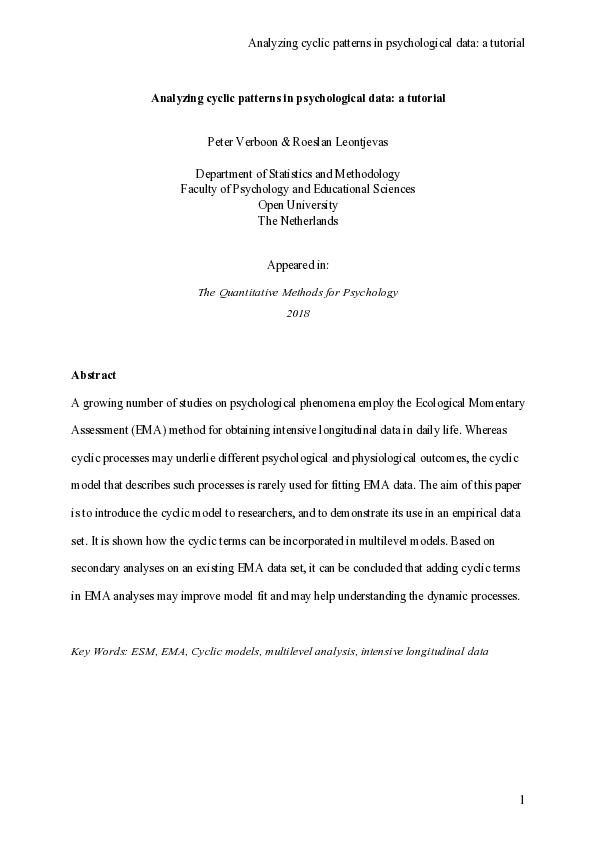 (PDF) Analyzing cyclic patterns in psychological research_ a tutorial