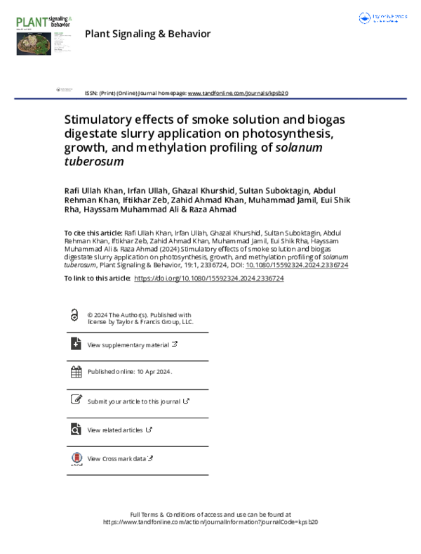 (PDF) Plant Signaling & Behavior