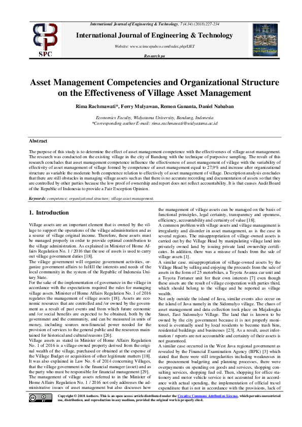 (PDF) Asset Management Competencies and Organizational Structure on the ...