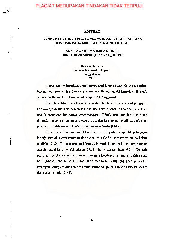 (PDF) Pendekatan balanced scorecard sebagai penilaian kinerja pada ...