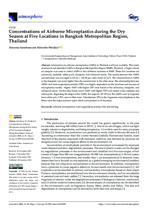 (PDF) Concentrations of Airborne Microplastics during the Dry Season at ...