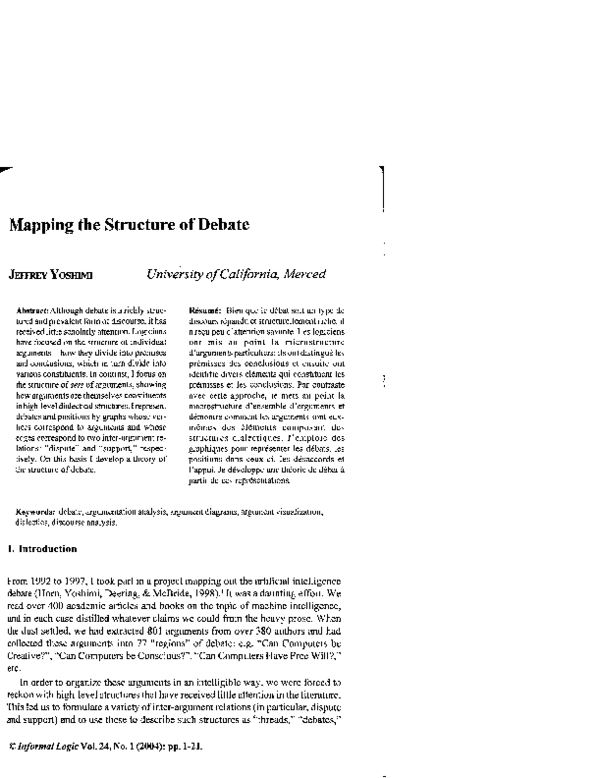 (PDF) Mapping the Structure of Debate