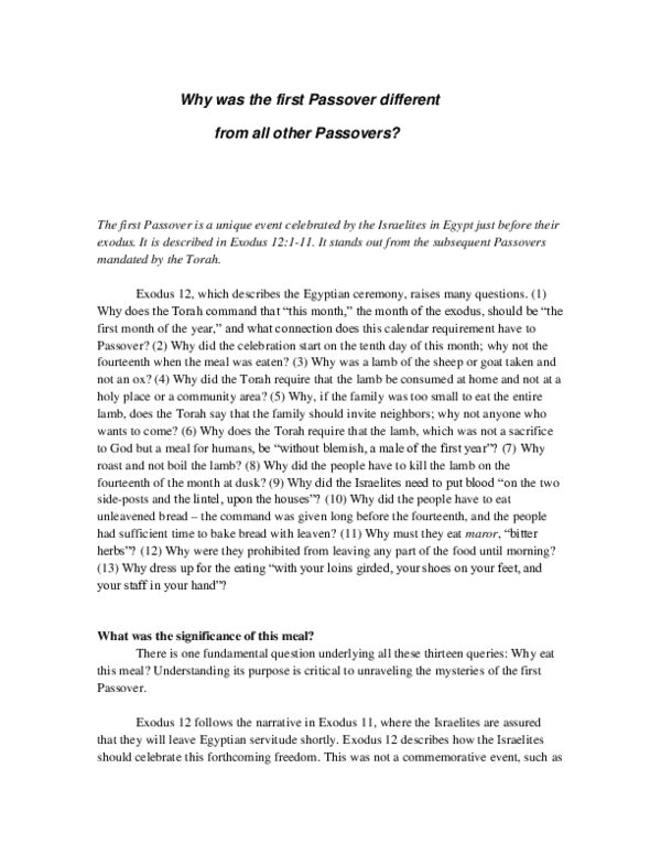 (PDF) The First Passover