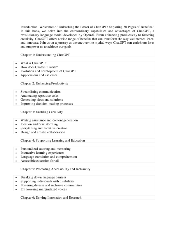 (PDF) Unleashing the Power of Chat GPT