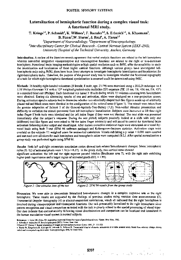 (PDF) Lateralization of hemispheric function during a complex visual task: A functional MRI study
