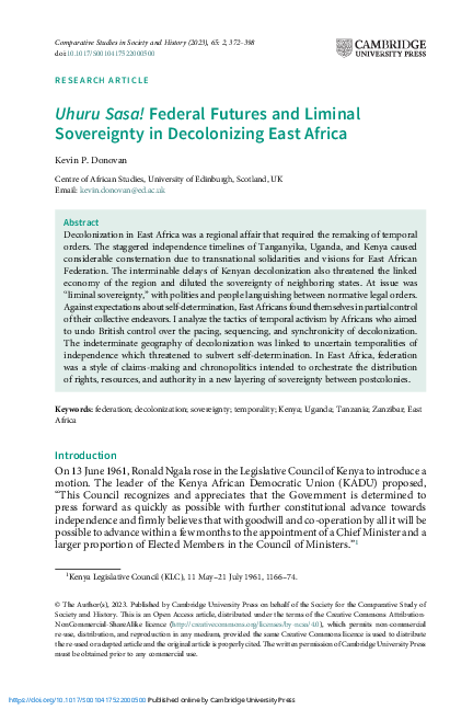 (PDF) Uhuru Sasa! Federal Futures and Liminal Sovereignty in ...