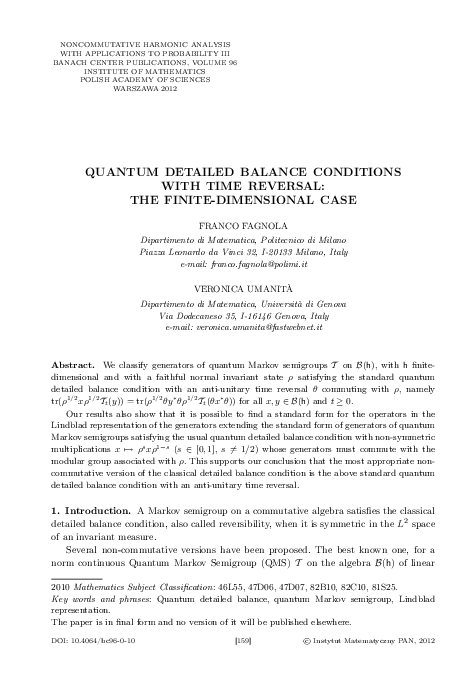(PDF) Quantum detailed balance conditions with time reversal: the ...