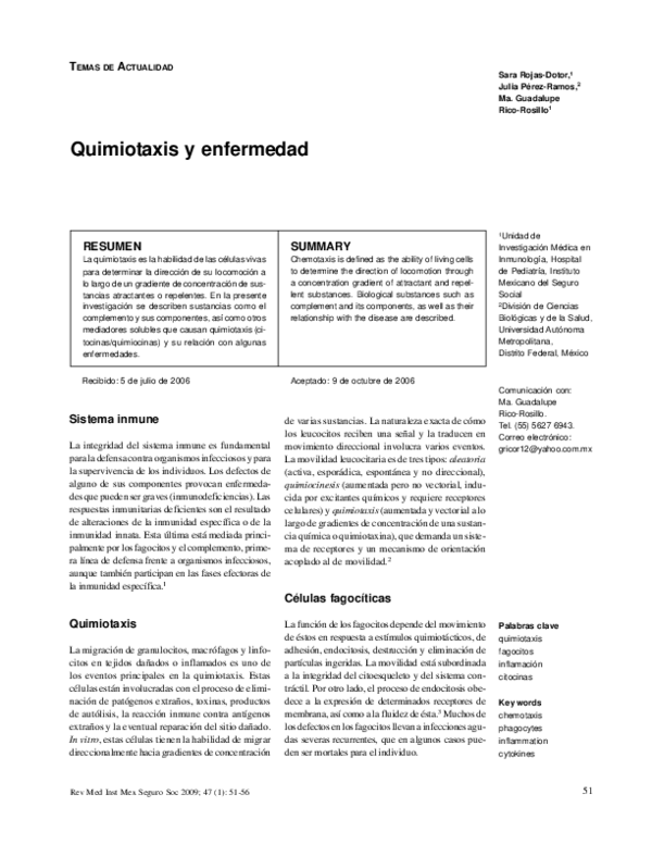 (PDF) Quimiotaxis y enfermedad