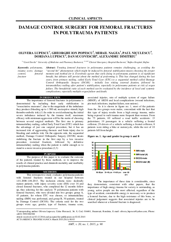(PDF) Damage Control Surgery for Femoral Fractures in Polytrauma Patients