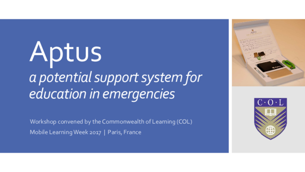 (PDF) Aptus: A Potential Support System for Education in Emergencies