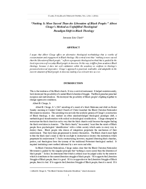 (PDF) “Nothing Is More Sacred Than the Liberation of Black People ...