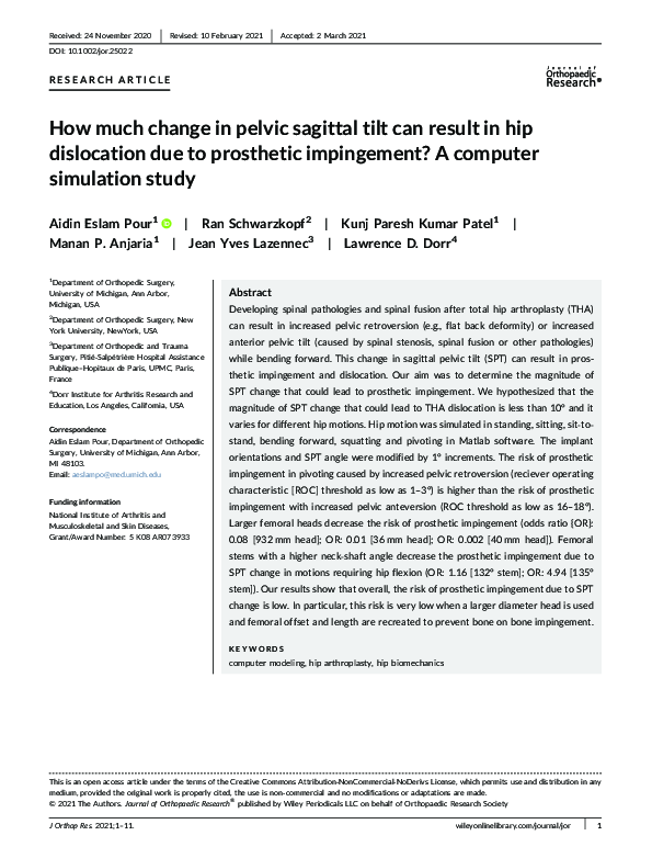 (PDF) How much change in pelvic sagittal tilt can result in hip ...