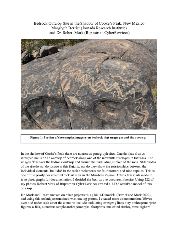 (PDF) Bedrock Outcrop Site in the Shadow of Cooke's Peak, New Mexico ...