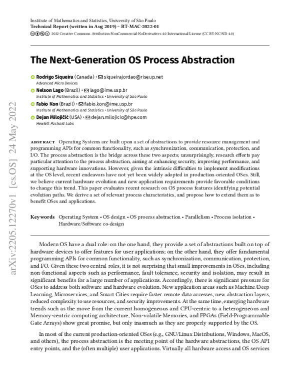 (PDF) The Next-Generation OS Process Abstraction