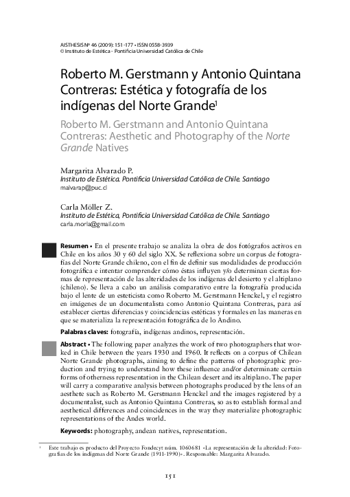 (PDF) Roberto M. Gerstmann y Antonio Quintana Contreras: Estética y ...