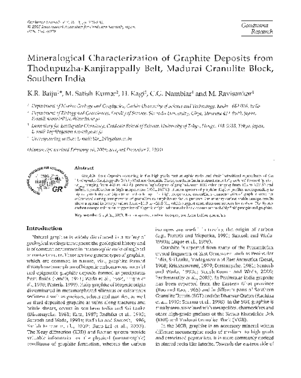 (PDF) Mineralogical Characterization of Graphite Deposits from ...