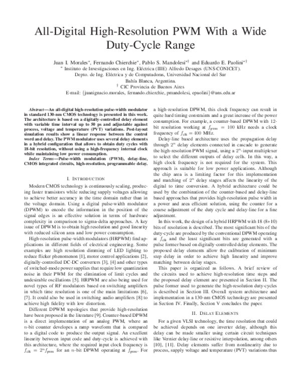 (PDF) A high‐resolution all‐digital pulse‐width modulator architecture with a tunable delay ...