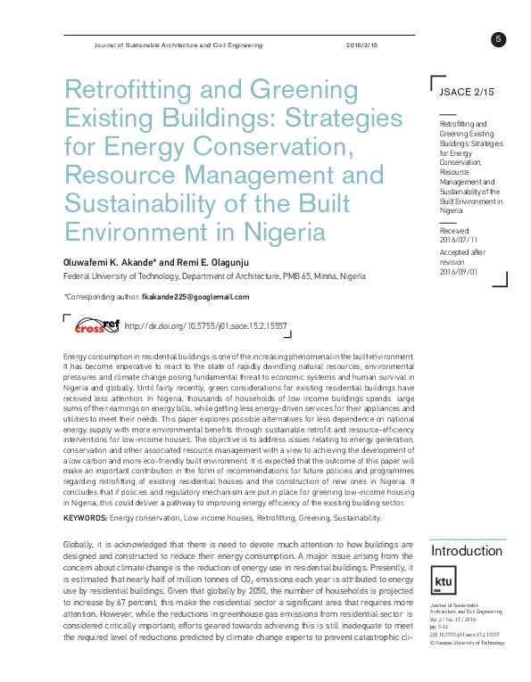 (PDF) Retrofitting and Greening Existing Buildings: Strategies for ...