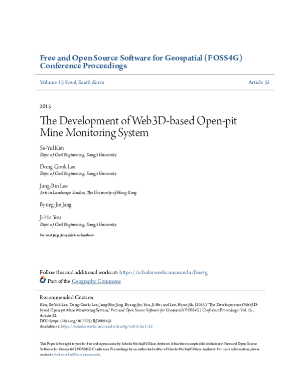 (PDF) The Development of Web3D-based Open-pit Mine Monitoring System